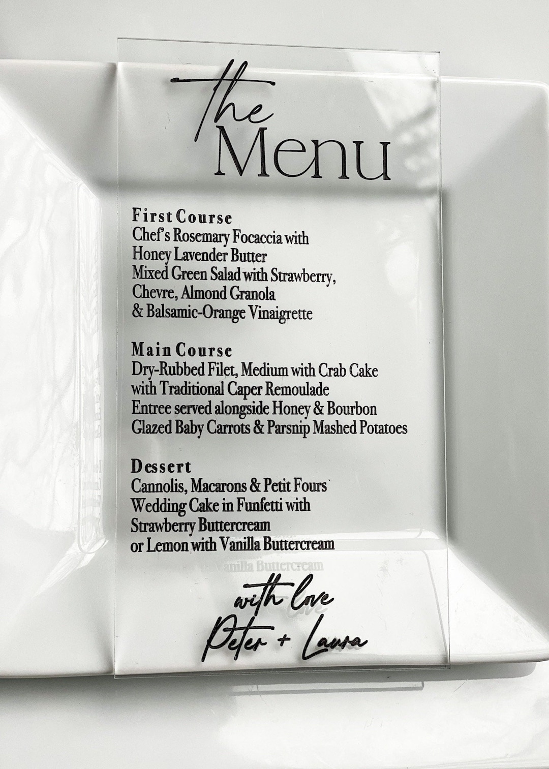 Clear Acrylic Table Menus, Personalized Table Menus, Wedding Table ...