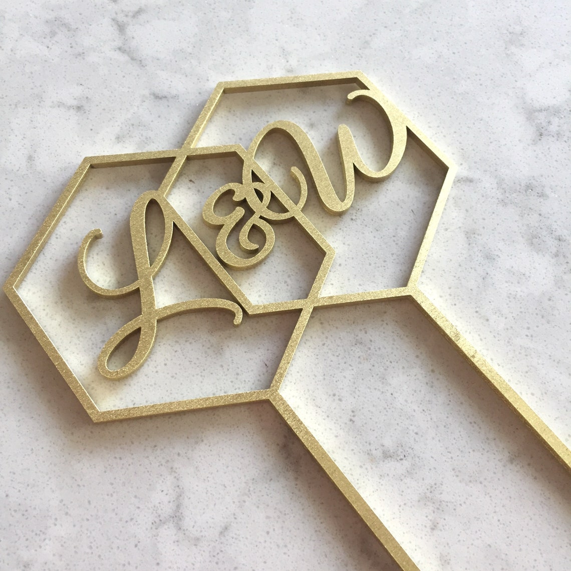 CUSTOM Geometric Cake Topper // Wedding Cake Topper // Custom - Etsy