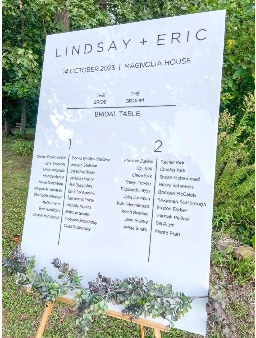 Modern Seating Chart, Family Style Seating Chart, Elegant Bridal Table ...