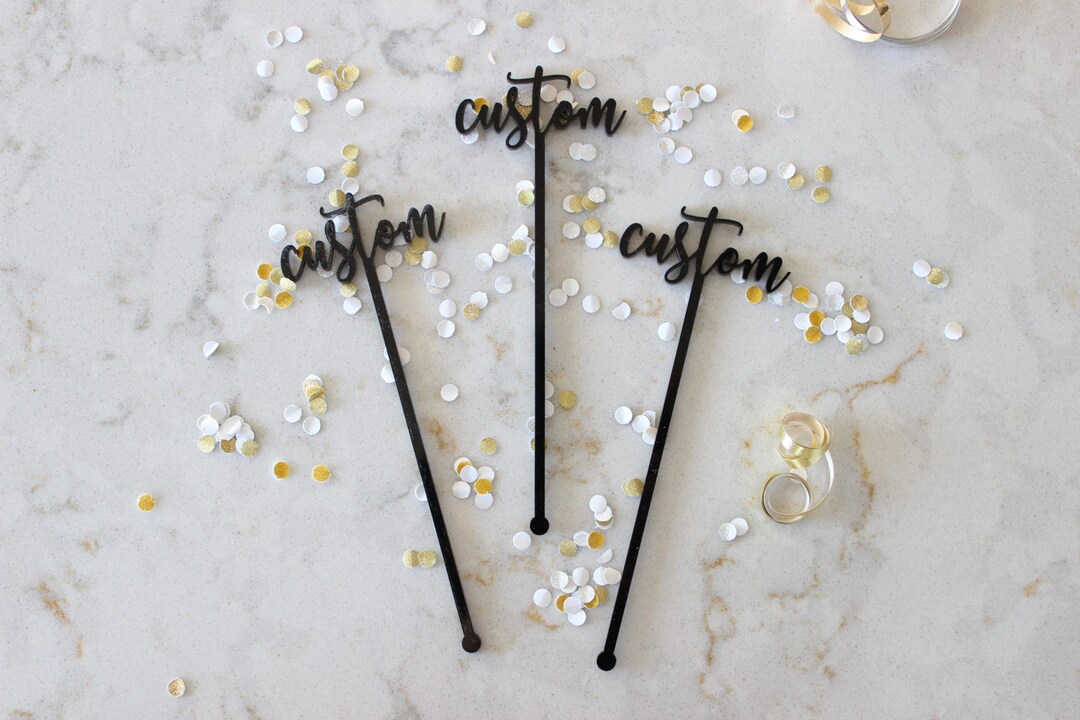 Custom Drink Stirrers // Drink Stirrers // Bridal Shower // Engagement ...