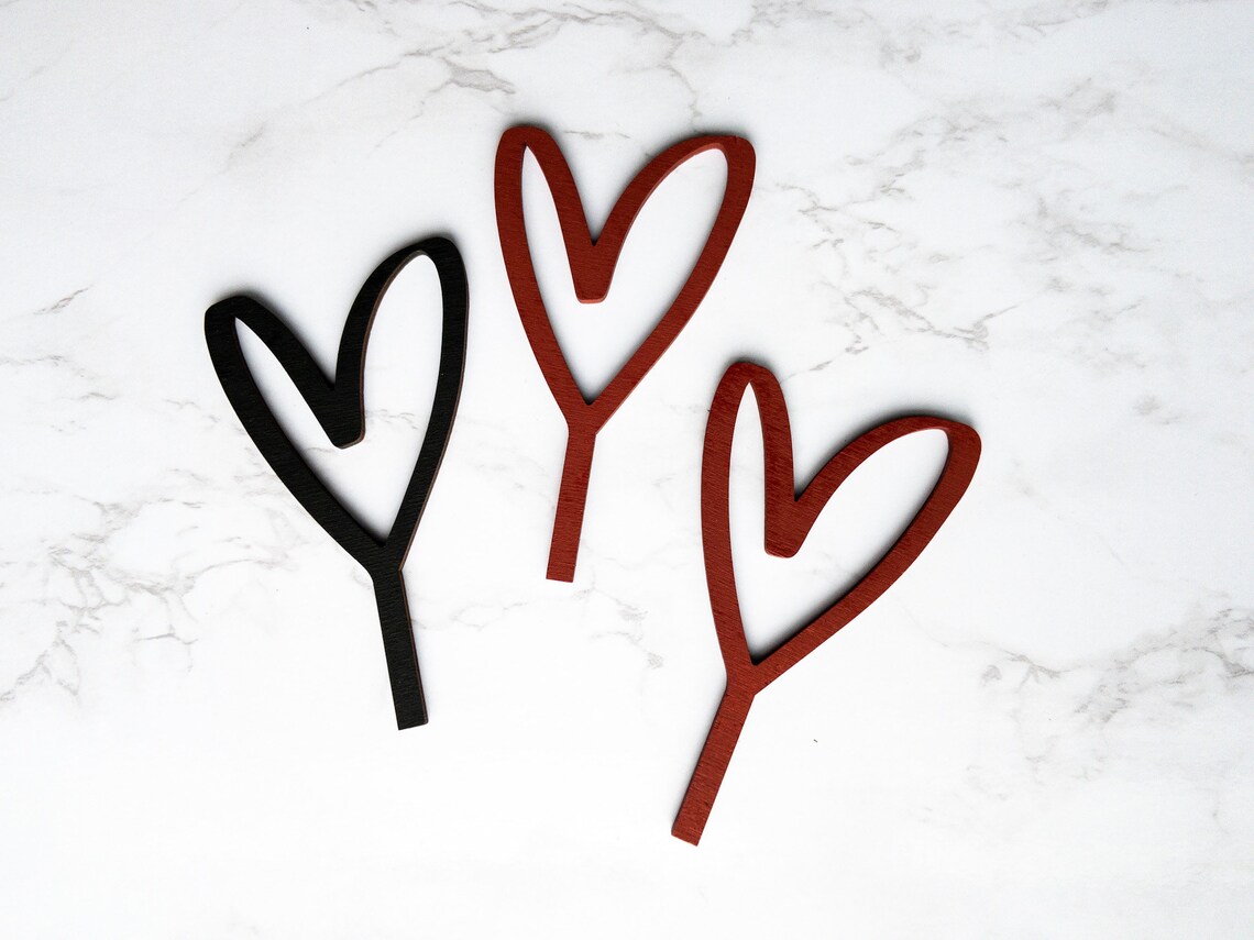 Heart Cupcake Toppers, One Dozen Heart Toppers, Valentines Day, Heart ...