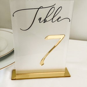 Frosted Gold Acrylic Table Numbers - Table Numbers Wedding Decoration ...