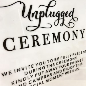 Unplugged Wedding Sign / Unplugged Ceremony Sign / Wedding Signs ...