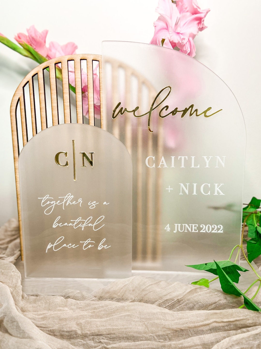 Arched Welcome Sign / Wedding Welcome / Chic Welcome Sign / Acrylic ...