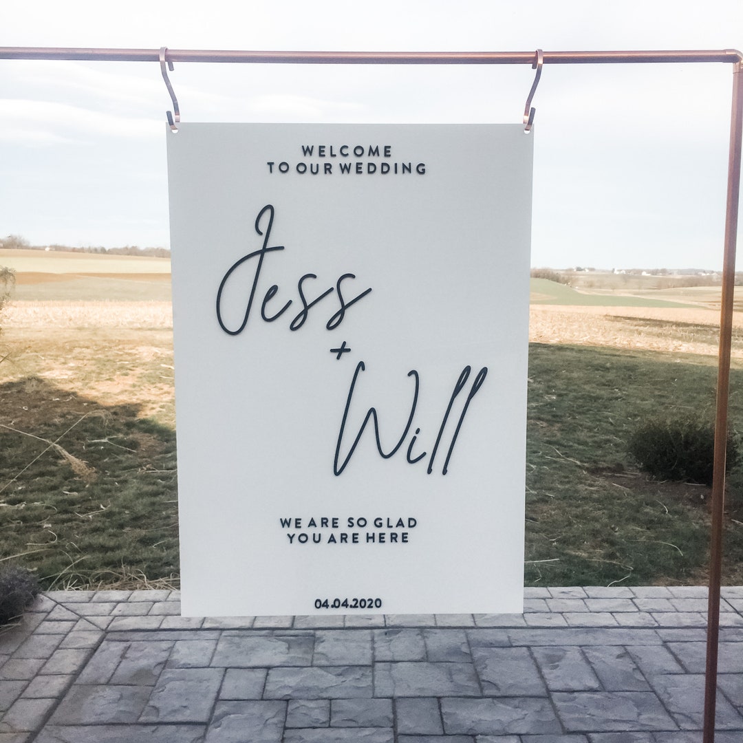 Custom Wedding Welcome Sign, Welcome to Our Wedding Acrylic Sign ...