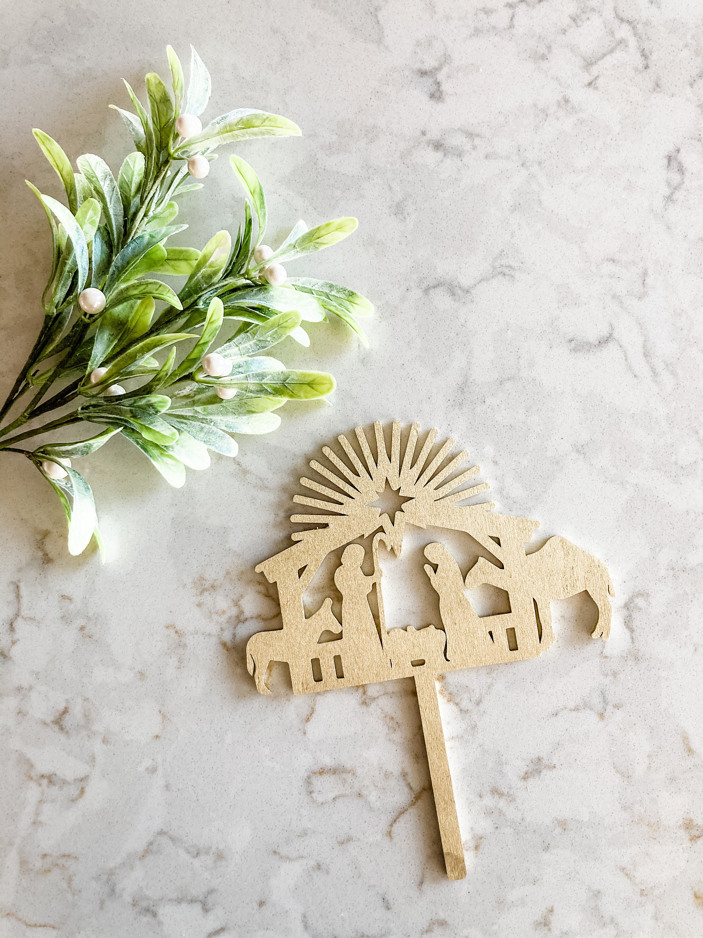 Nativity Scene Cake Topper, Happy Birthday Jesus Cake Topper, Christmas ...