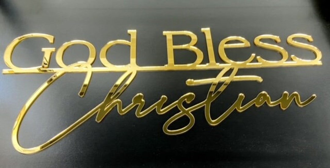God Bless Gold Name Sign Custom God Bless Sign Custom - Etsy
