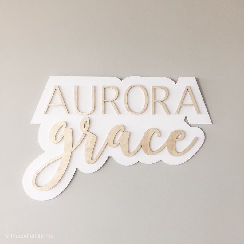 Stacked Custom Wooden Name Sign / Wedding Sign / Custom Name - Etsy