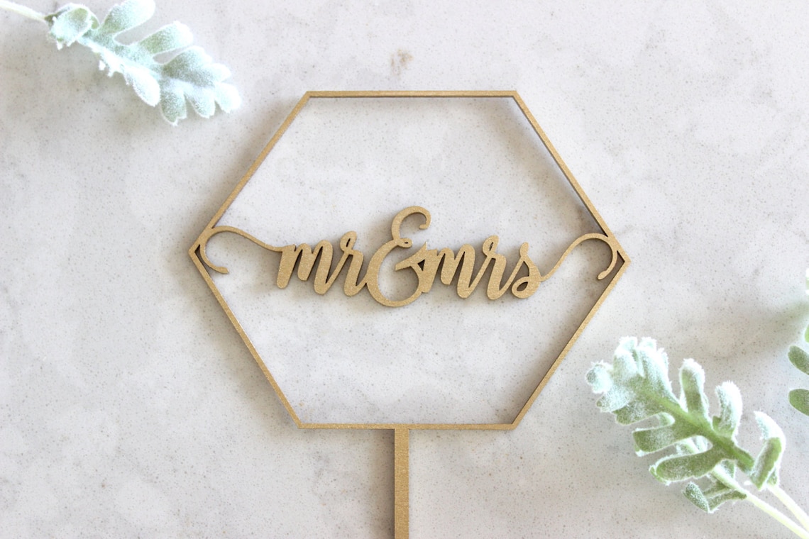 CUSTOM Geometric Cake Topper // Wedding Cake Topper // Custom - Etsy