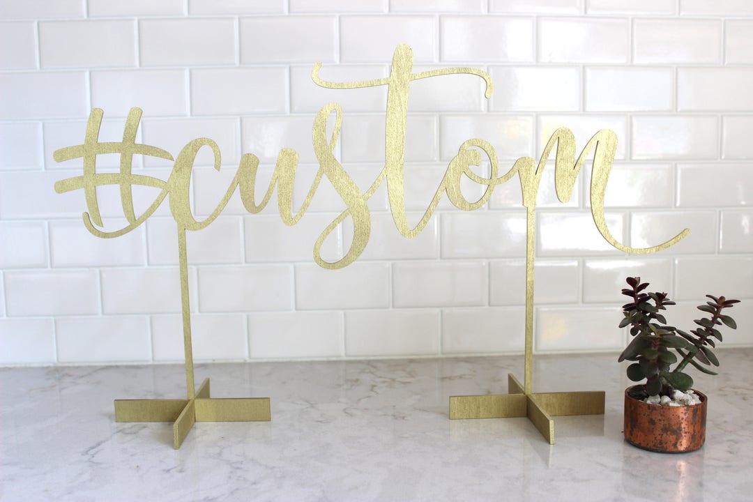 Custom Hashtag Laser Cut Name Sign // Personalized Wedding Sign ...