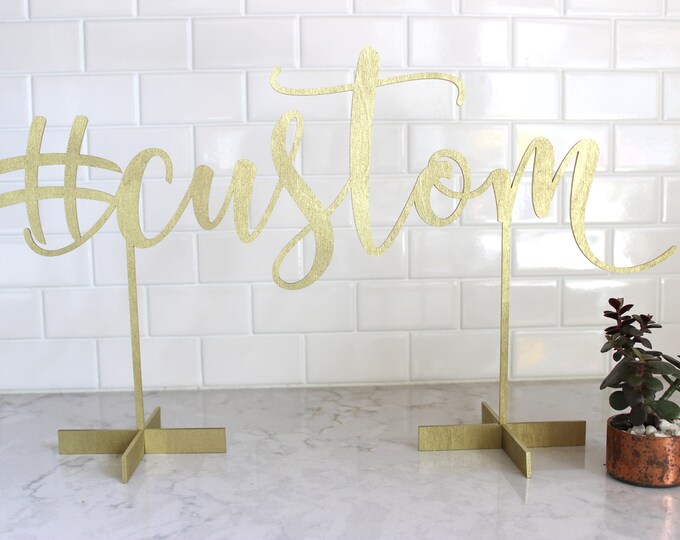 Custom Hashtag Laser Cut Name Sign // Personalized Wedding Sign ...