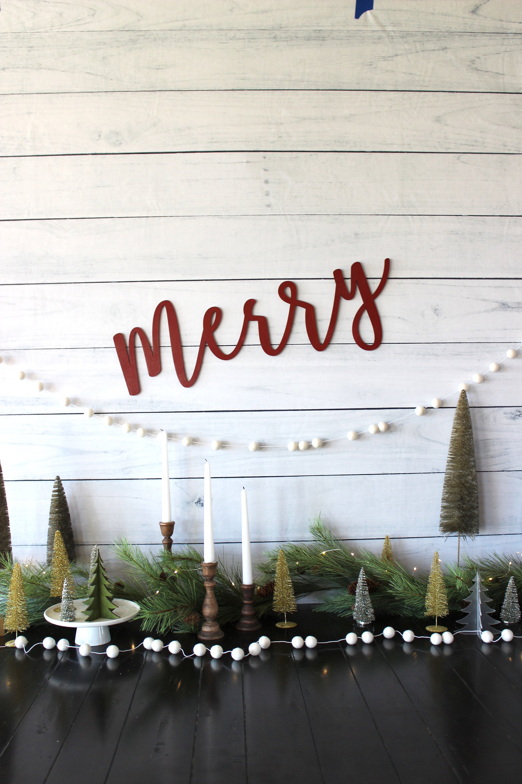 Merry Sign // Wood Merry Sign //christmas Decor // Holiday | Etsy
