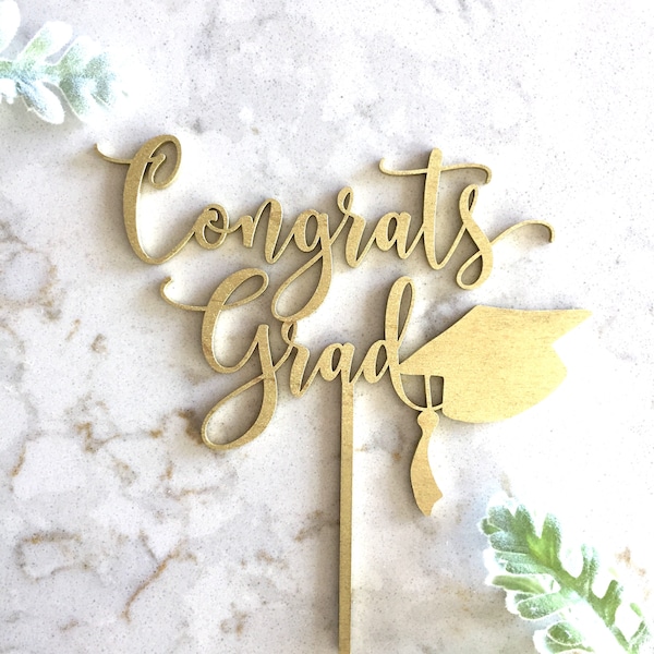 Wood Graduation Cake Topper - Etsy