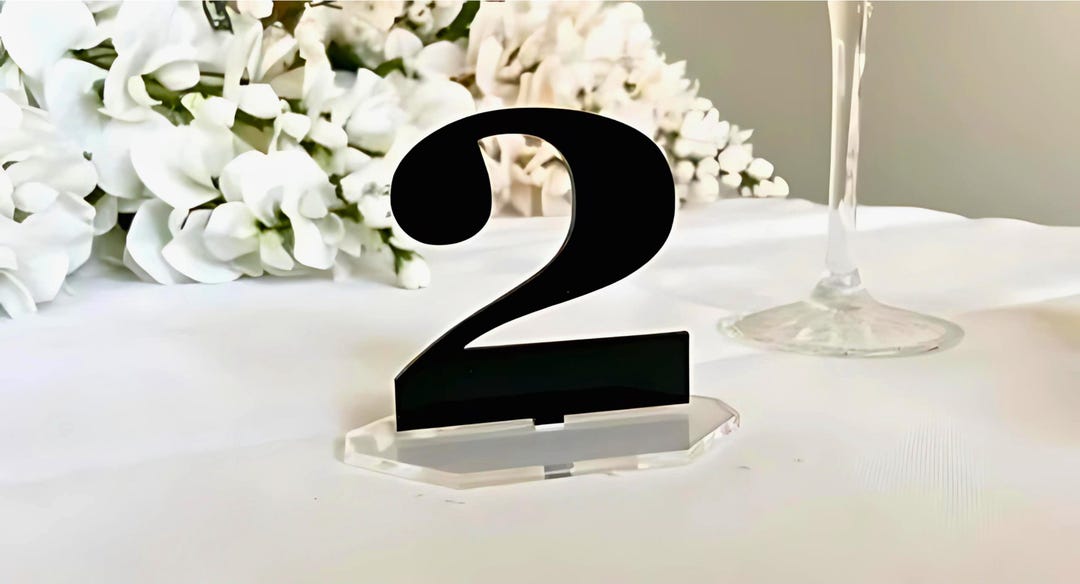 Black Wedding Table Numbers, Wedding Table Numbers With Base, Reception ...