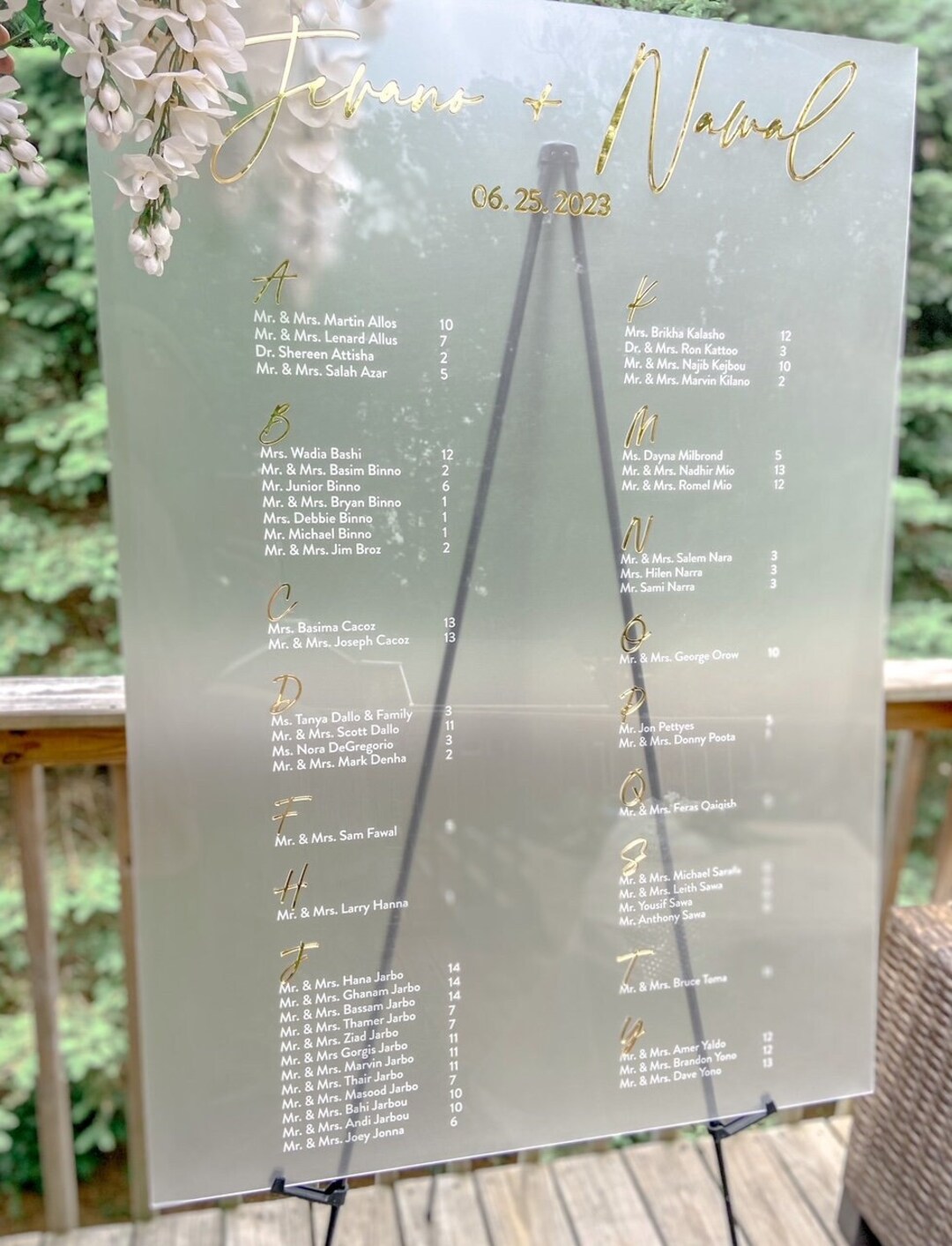 Frosted Acrylic Seating Chart, Wedding Seating Chart, Wedding Seating ...