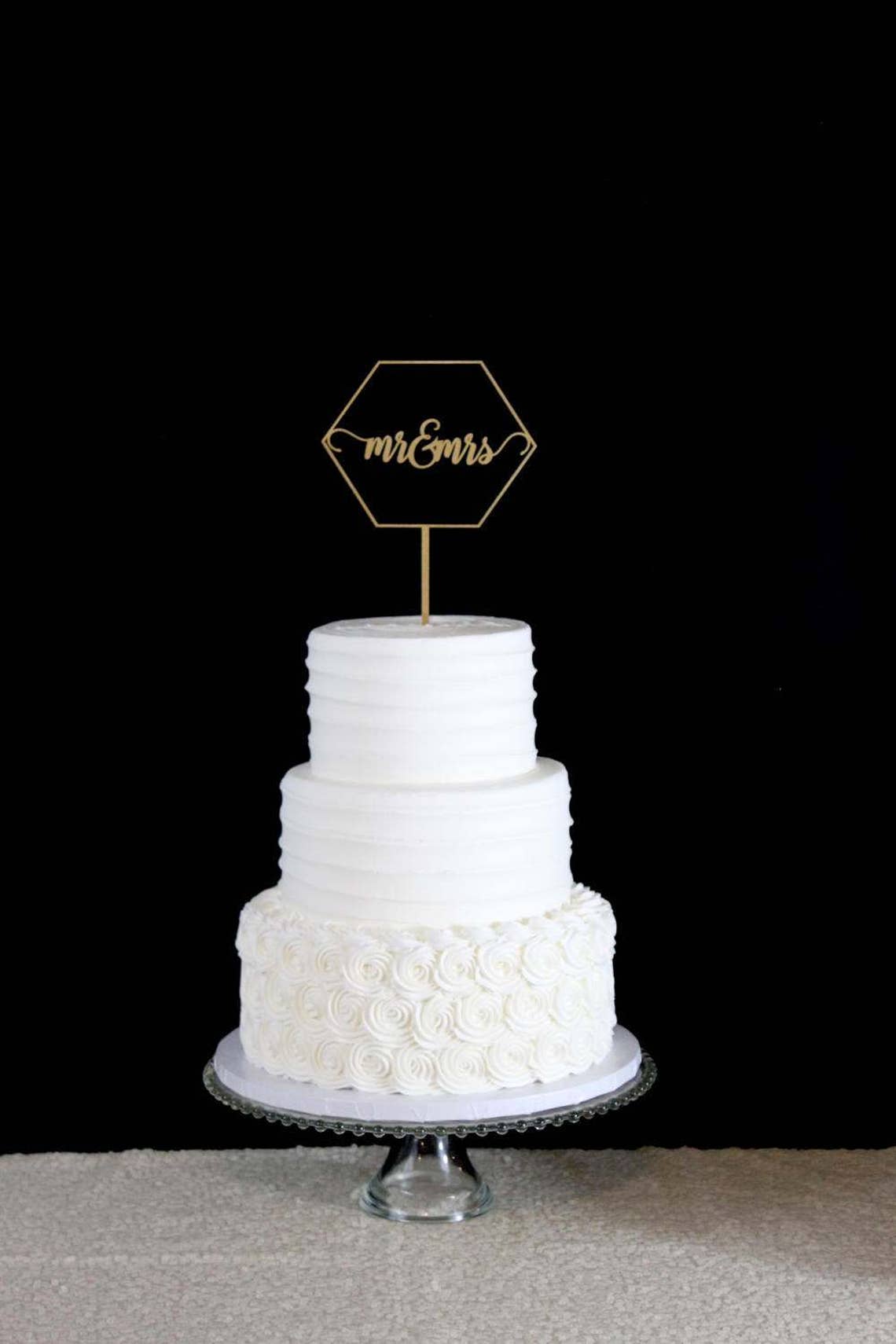 CUSTOM Geometric Cake Topper // Wedding Cake Topper // Custom - Etsy