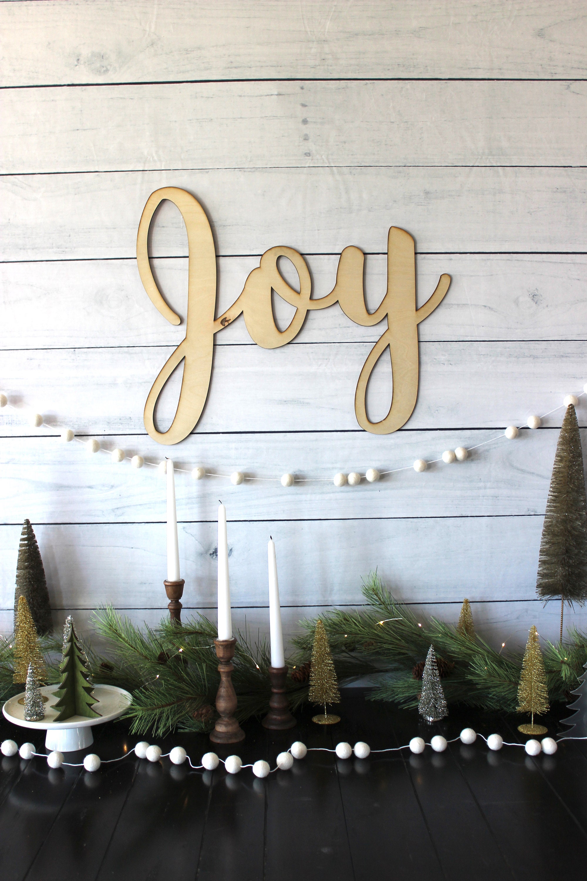 Wooden Joy Sign, Large Wooden Joy Sign, Christmas Decor, Holiday Decor ...