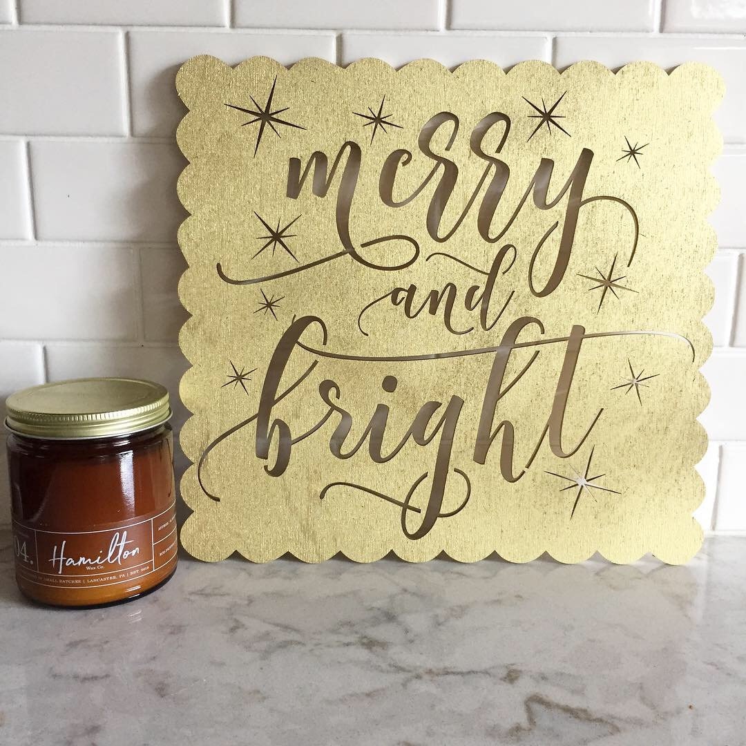 Merry and Bright Christmas Sign, Christmas Decor, Custom Christmas ...