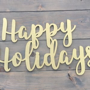 Happy Holidays Sign, Wood Holidays Sign, Christmas Decor, Holiday Decor ...