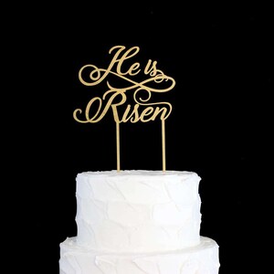 He is Risen Cake Topper, Easter Cake Topper, Easter Decor, Easter, Wood ...