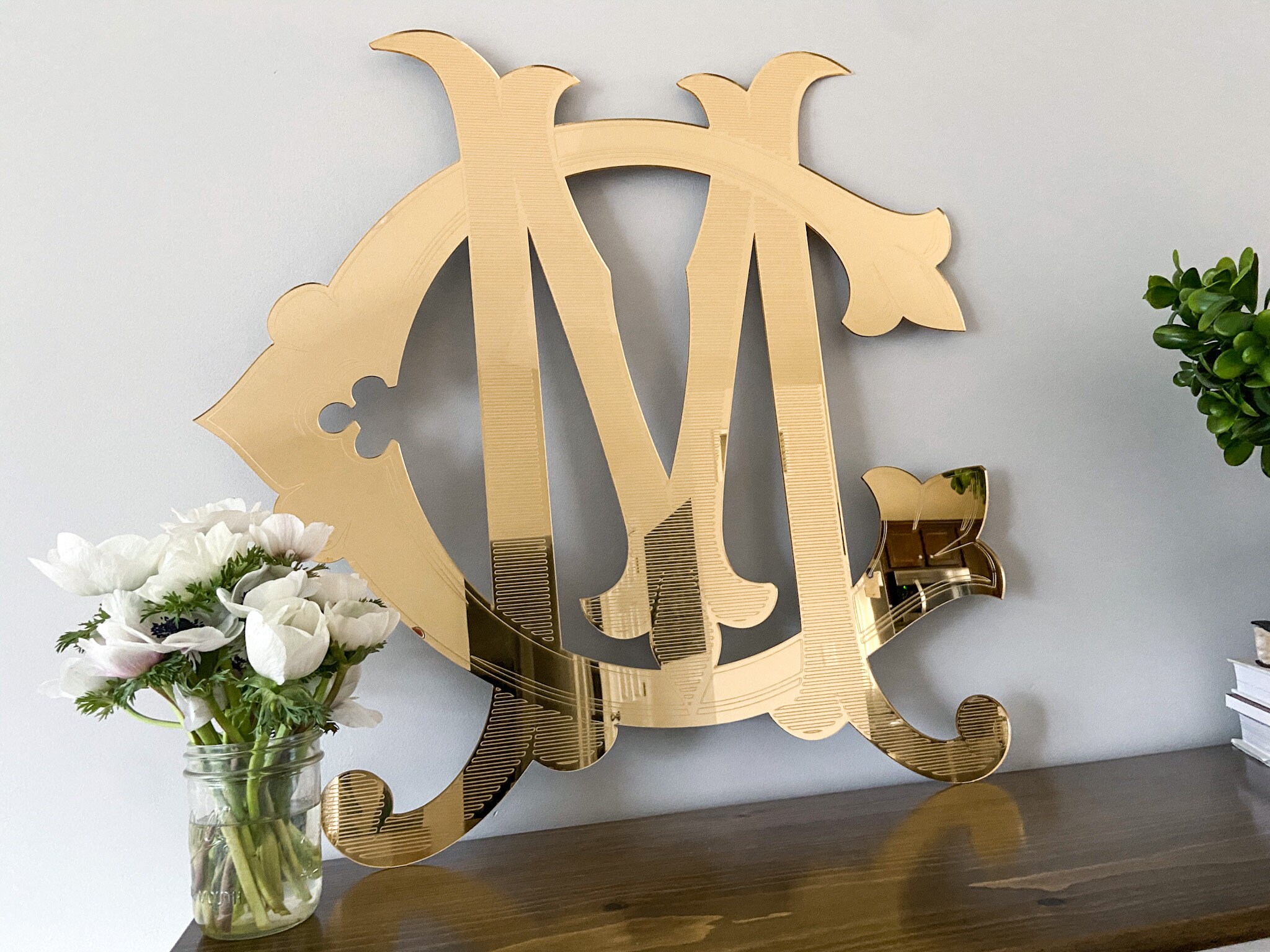 Custom Acrylic Monogram / Custom Monogram Sign / Gold Monogram ...