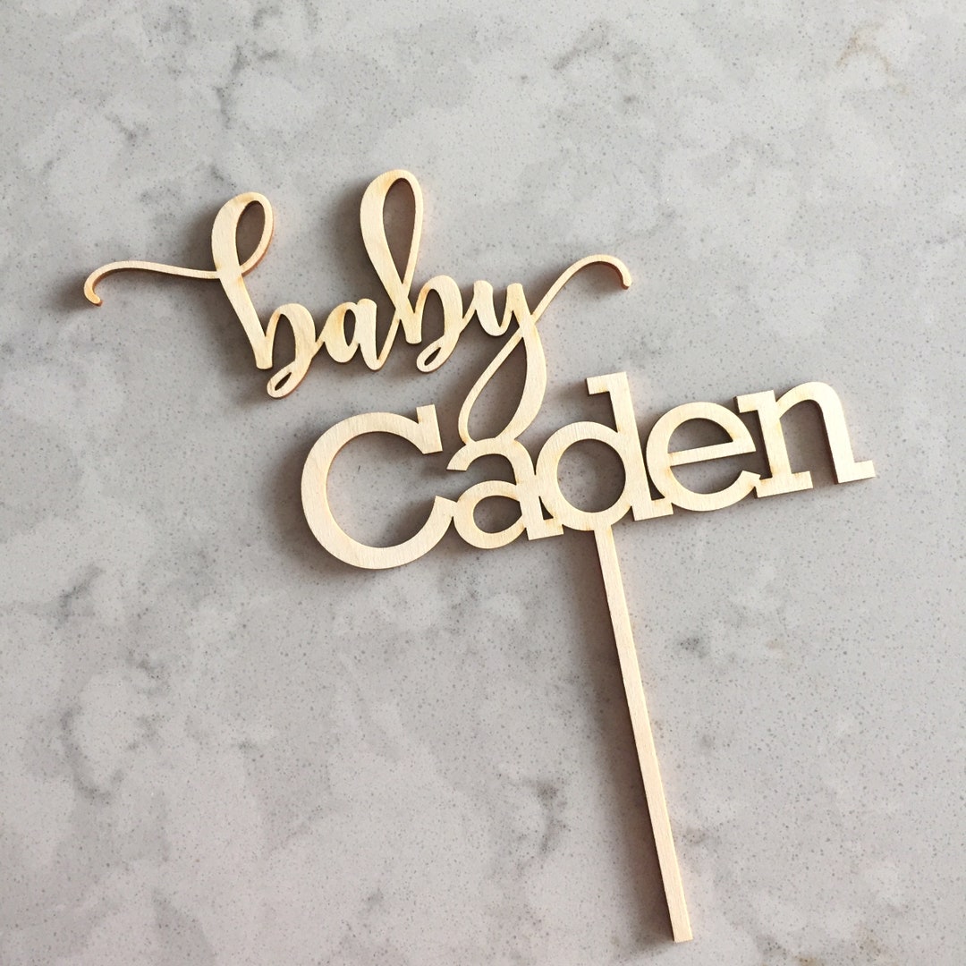 Custom Baby Cake Topper / Custom Baby Shower Topper / Custom Wood Cake ...
