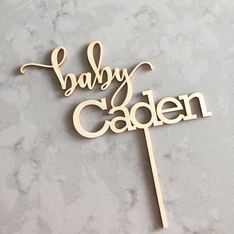Custom Baby Cake Topper / Custom Baby Shower Topper / Custom Wood Cake ...