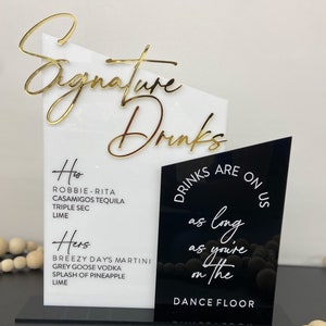 Signature Drinks Bar Sign, Wedding Bar Sign, Reception Bar Sign ...