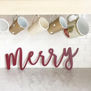 Merry Sign, Wood Merry Sign, Christmas Decor, Holiday Decor, Rustic ...