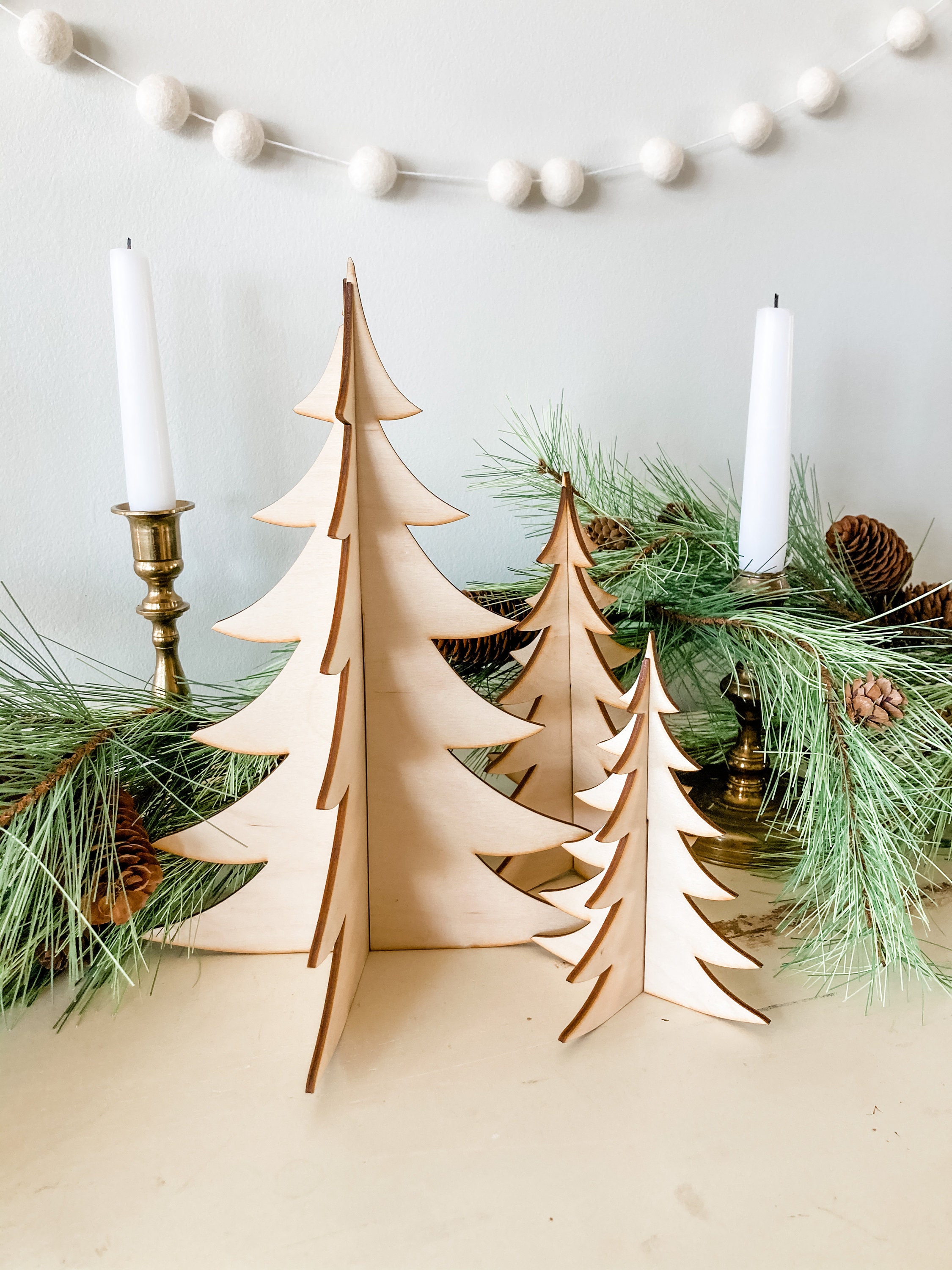 Wooden Trees // Large Wood Trees //christmas Decor // Holiday - Etsy ...