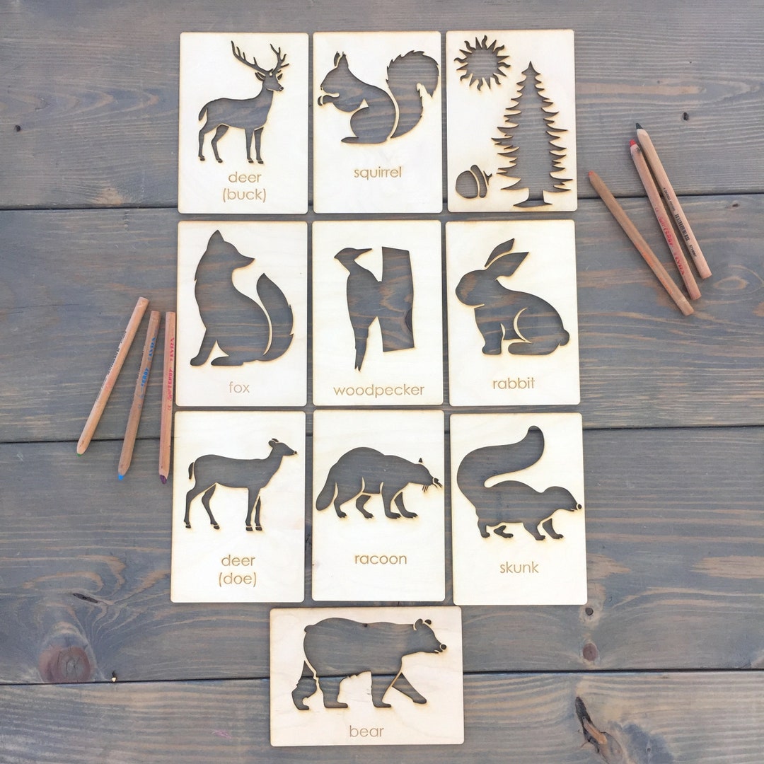 Woodland Animal Stencil Set // Stencil Set // Animal Stencils - Etsy