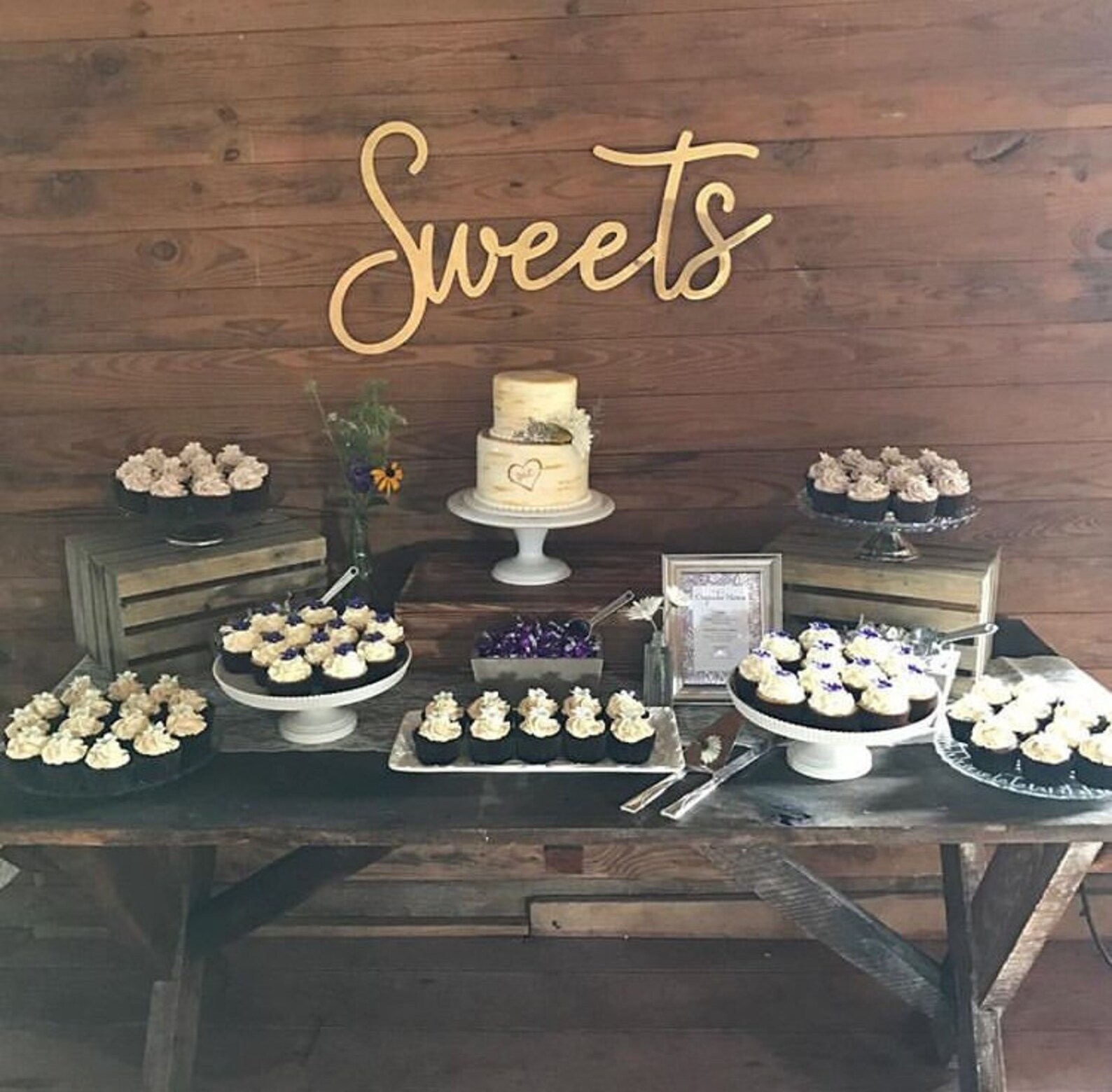 Sweets Sign // Wood Wedding Decor // Wedding Signs // Wedding - Etsy