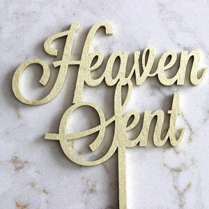 Heaven Sent Cake Topper / Gender Reveal Cake Topper / Baby Shower Cake ...