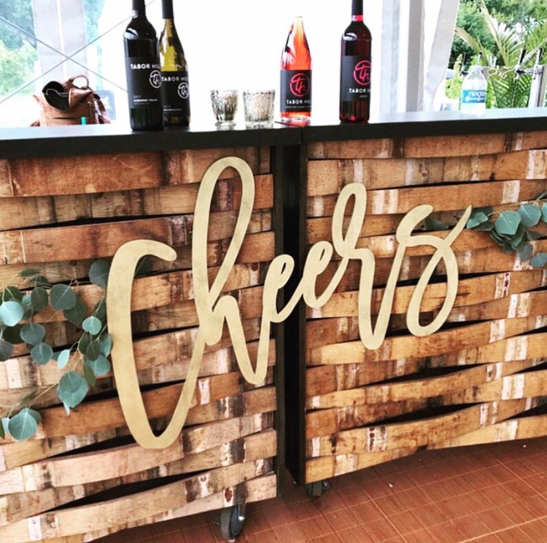 Cheers Sign // Wood Wedding Decor // Wedding Signs // Wedding - Etsy