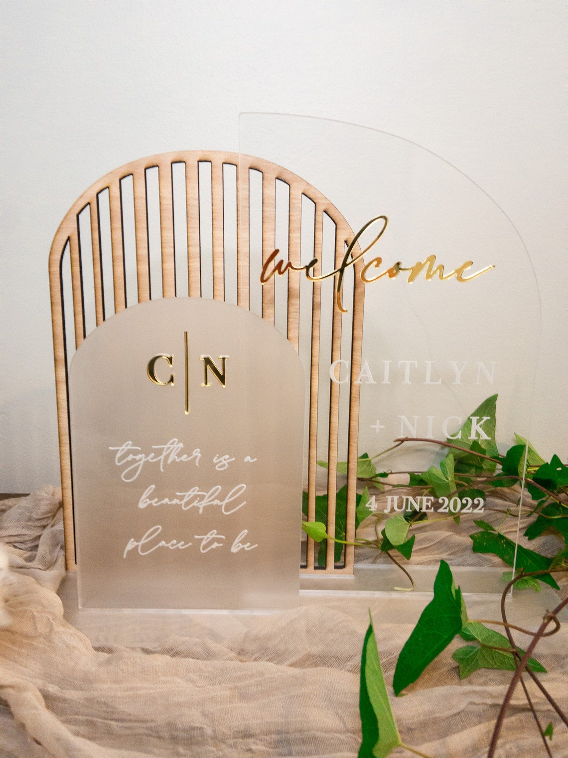 Arched Welcome Sign / Wedding Welcome / Chic Welcome Sign / - Etsy