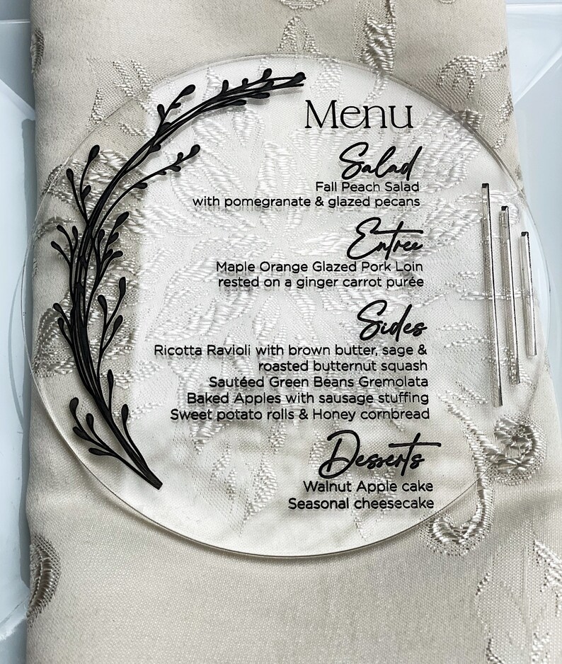 Clear Acrylic Table Menus Wedding Table Signage Wedding - Etsy