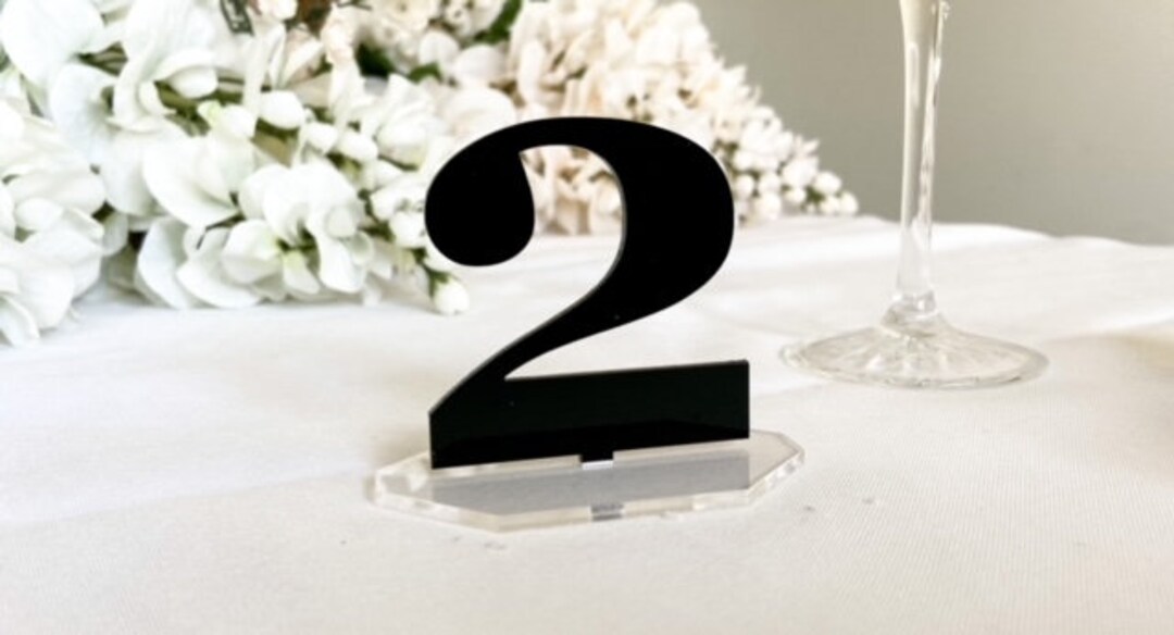 Black Wedding Table Numbers, Wedding Table Numbers With Base, Reception ...