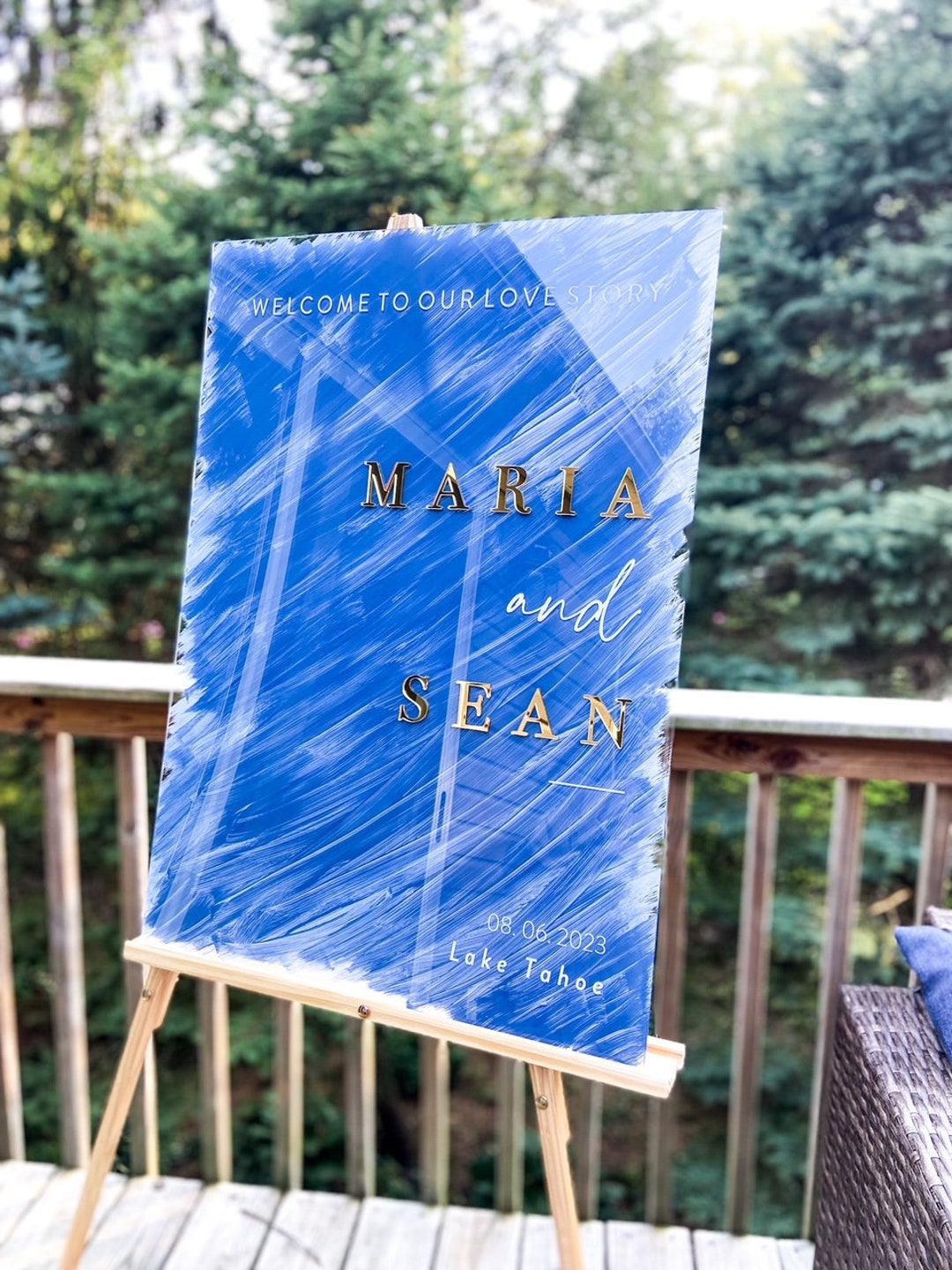 Acrylic Welcome Sign, Painted Welcome Sign, Gold Wedding Welcome Sign ...