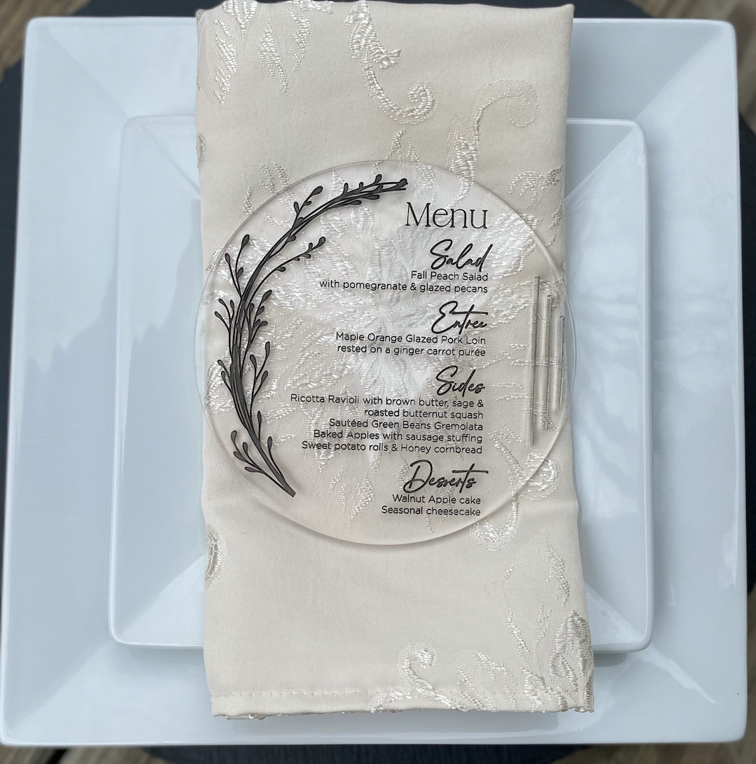 Clear Acrylic Table Menus, Wedding Table Signage, Wedding Guest Table ...