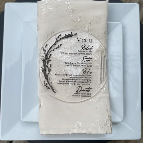 Clear Acrylic Table Menus Wedding Table Signage Wedding - Etsy
