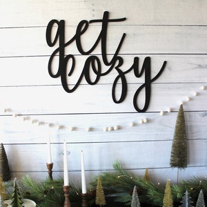 Get Cozy Sign, Wood Welcome Sign, Porch Decor, Welcome Decor, Rustic ...