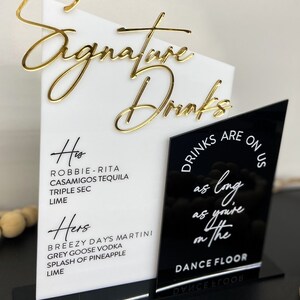 Signature Drinks Bar Sign, Wedding Bar Sign, Reception Bar Sign ...