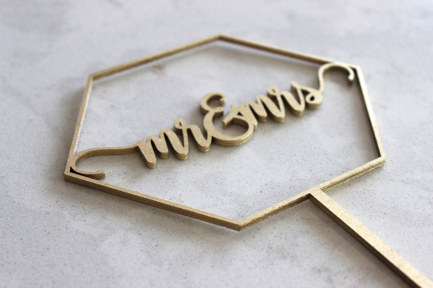 CUSTOM Geometric Cake Topper // Wedding Cake Topper // Custom Cake ...
