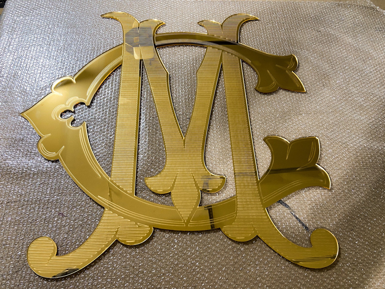 Custom Acrylic Monogram / Custom Monogram Sign / Gold Monogram ...