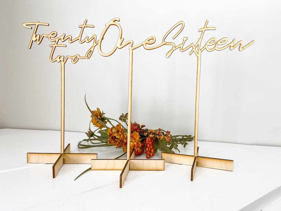 Wooden Table Numbers, Special Event Table Numbers, Elegant Table ...
