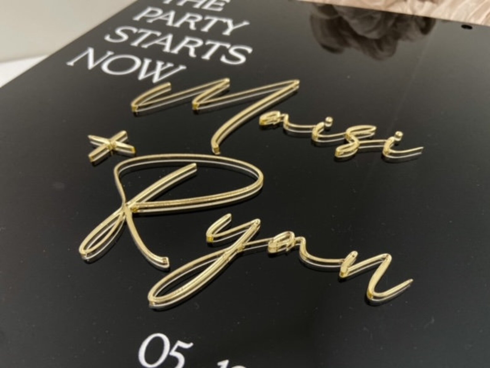 Black Wedding Welcome Sign With 3D Mirror Acrylic Wedding - Etsy