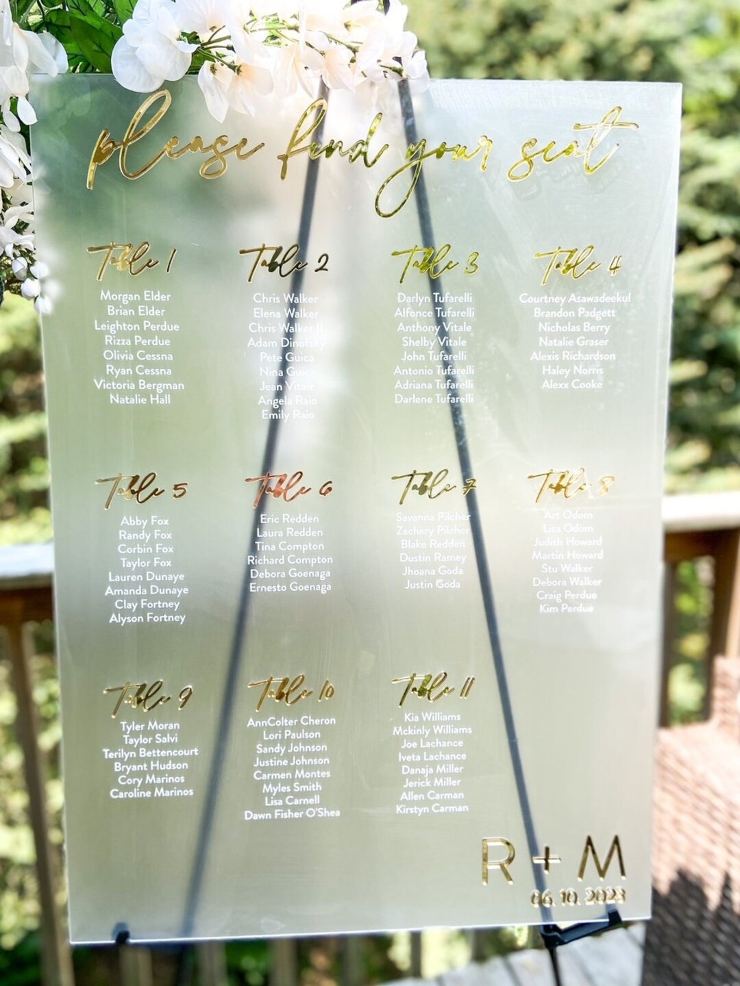 Frosted Acrylic Seating Chart, Please Find Your Seat, Wedding Seating ...