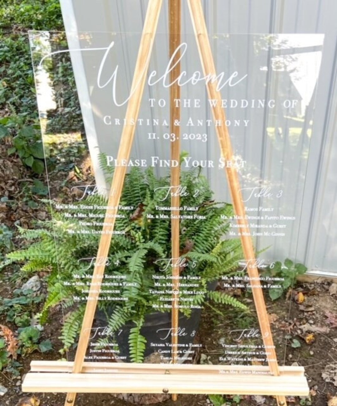 Seating Chart, Clear Acrylic Wedding Chart, Acrylic Sign, Welcome ...