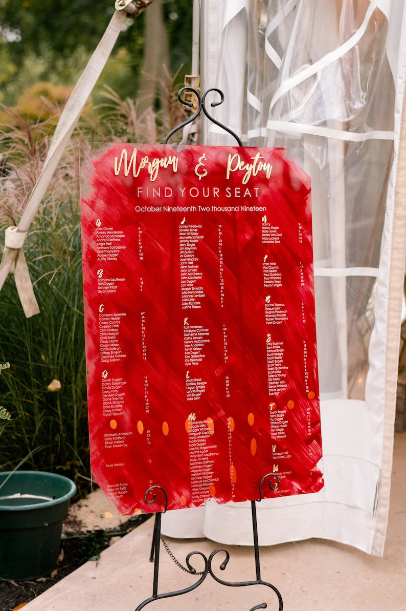 Acrylic Wedding Seating Chart / Painted Acrylic / Wedding - Etsy