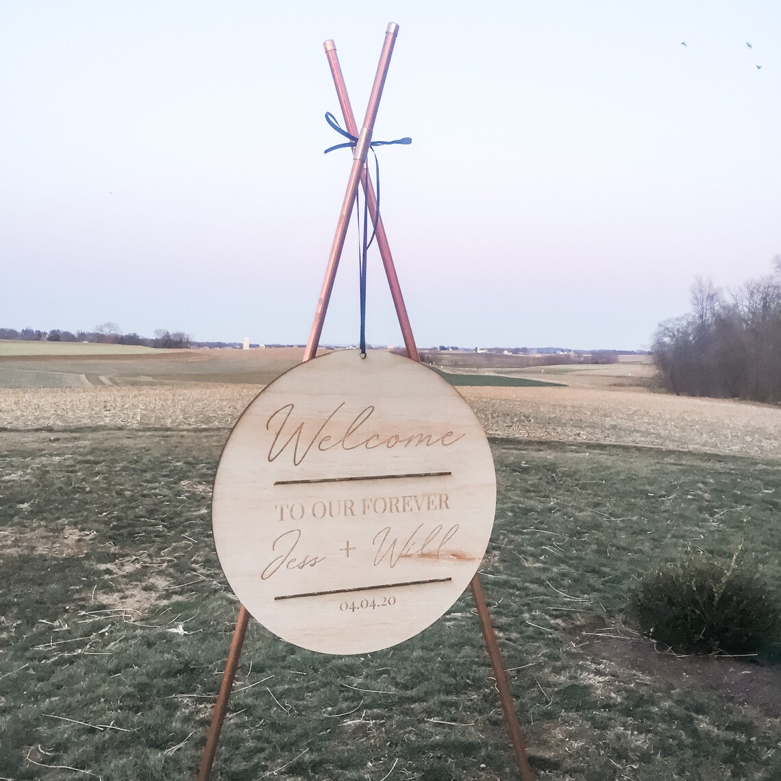 Copper Teepee Stand //wedding Welcome Stand // Wedding Sign - Etsy